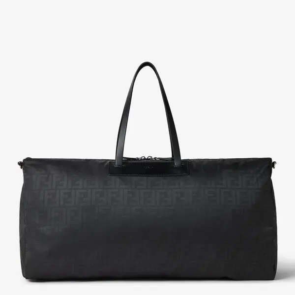 Fendi Duffle Foldable, Black Ff Zucca Superlight Fabric Duffle Bag